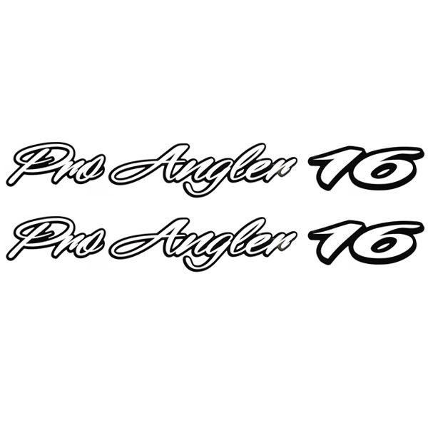 Tracker Boat Emblem Decal Stickers | ProAngler Black White (Pair ...