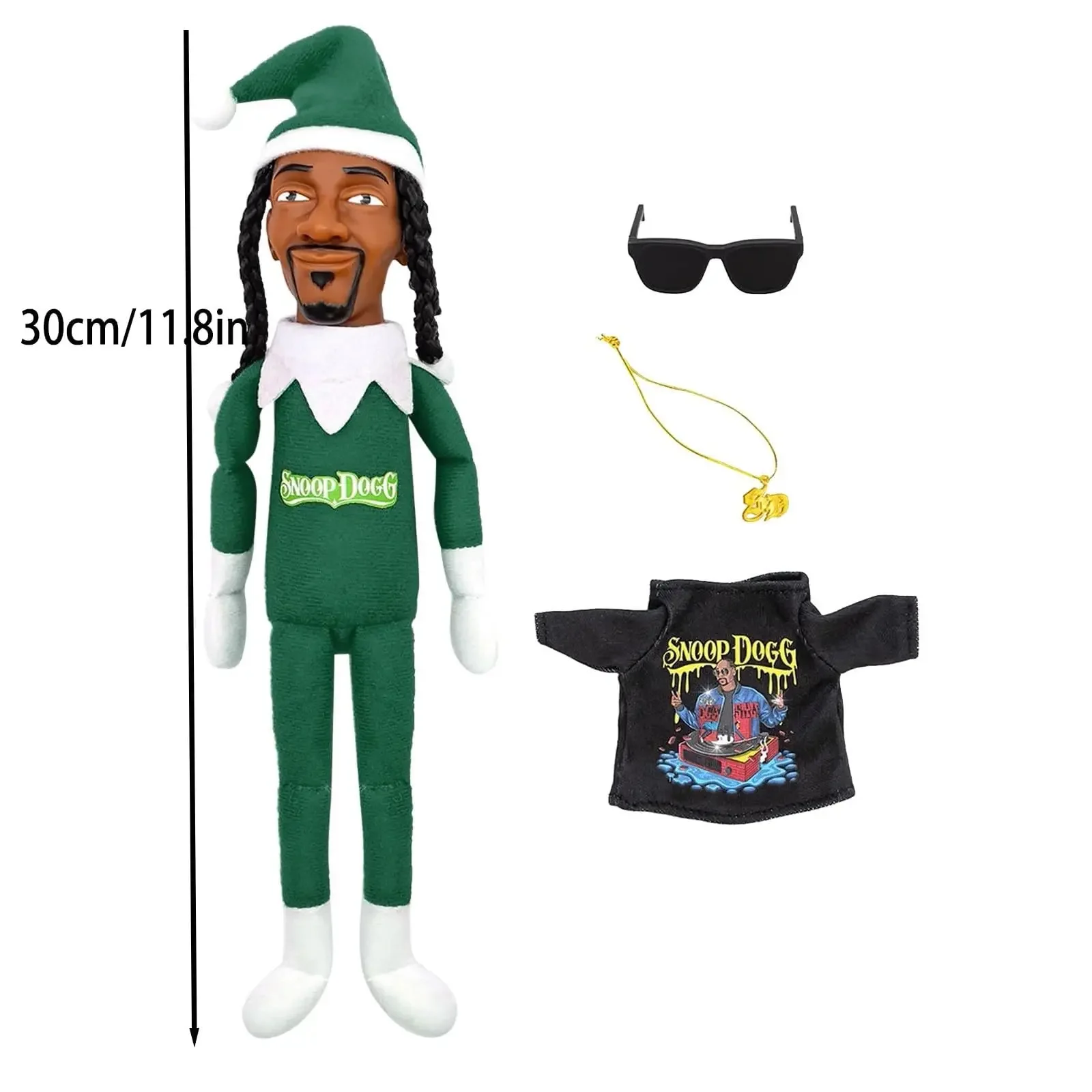 New Snoop Dogg Snoop on a Stoop Christmas Elf Doll 12” Plush Toys Shelf ...