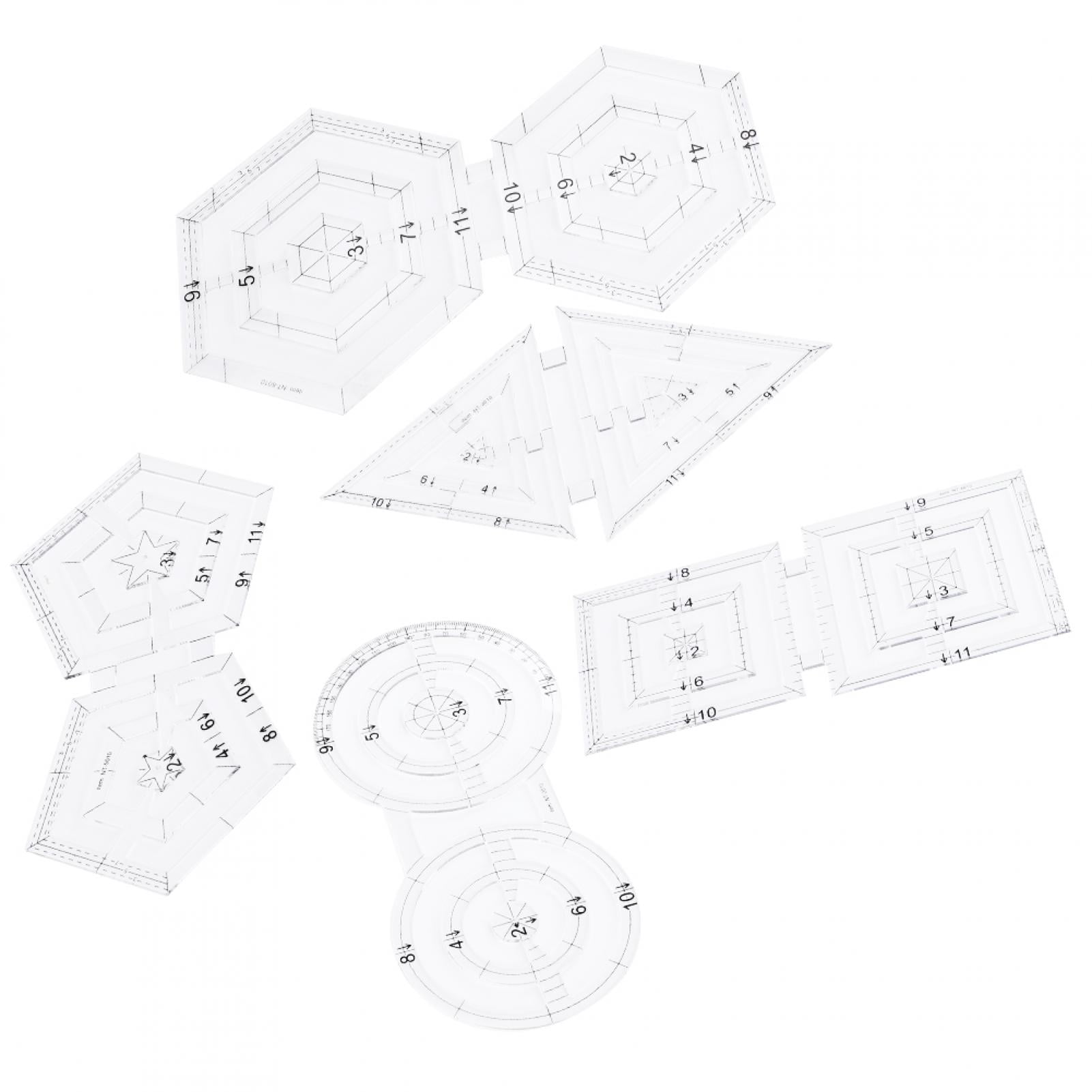 Regla doble redonda, juego de 5 reglas para patchwork, regla acrílica ...