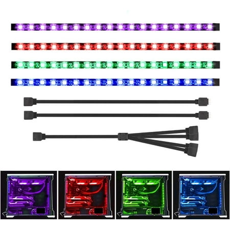 PC RGB Strip - Speclux 4PCS Computer RGB LED Strip Lights for PC Case ...