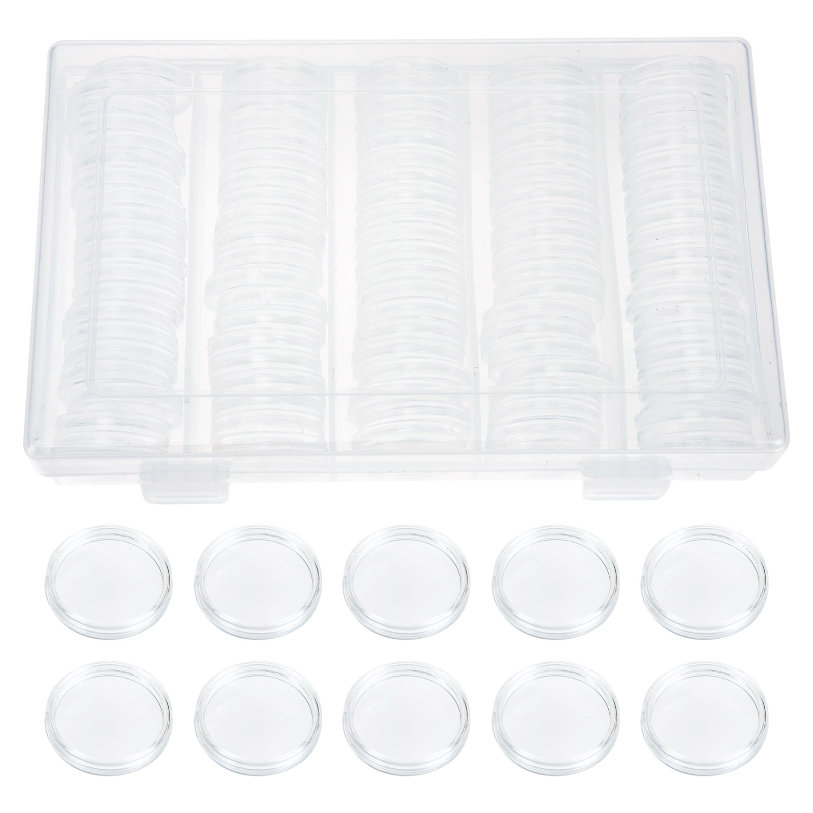 1 Set of Clear Coin Box Coin Collection Box Protective Coin Box Empty ...