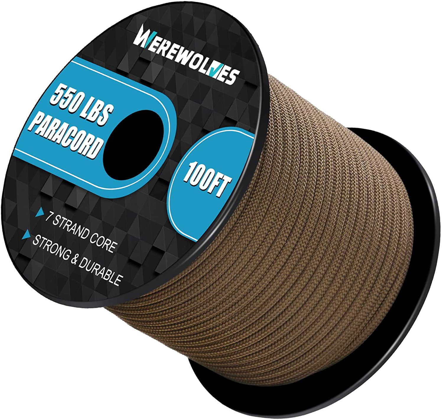 WEREWOLVES 550lb Paracord /Parachute Cord - 7 Strand Core Paracord Rope ...