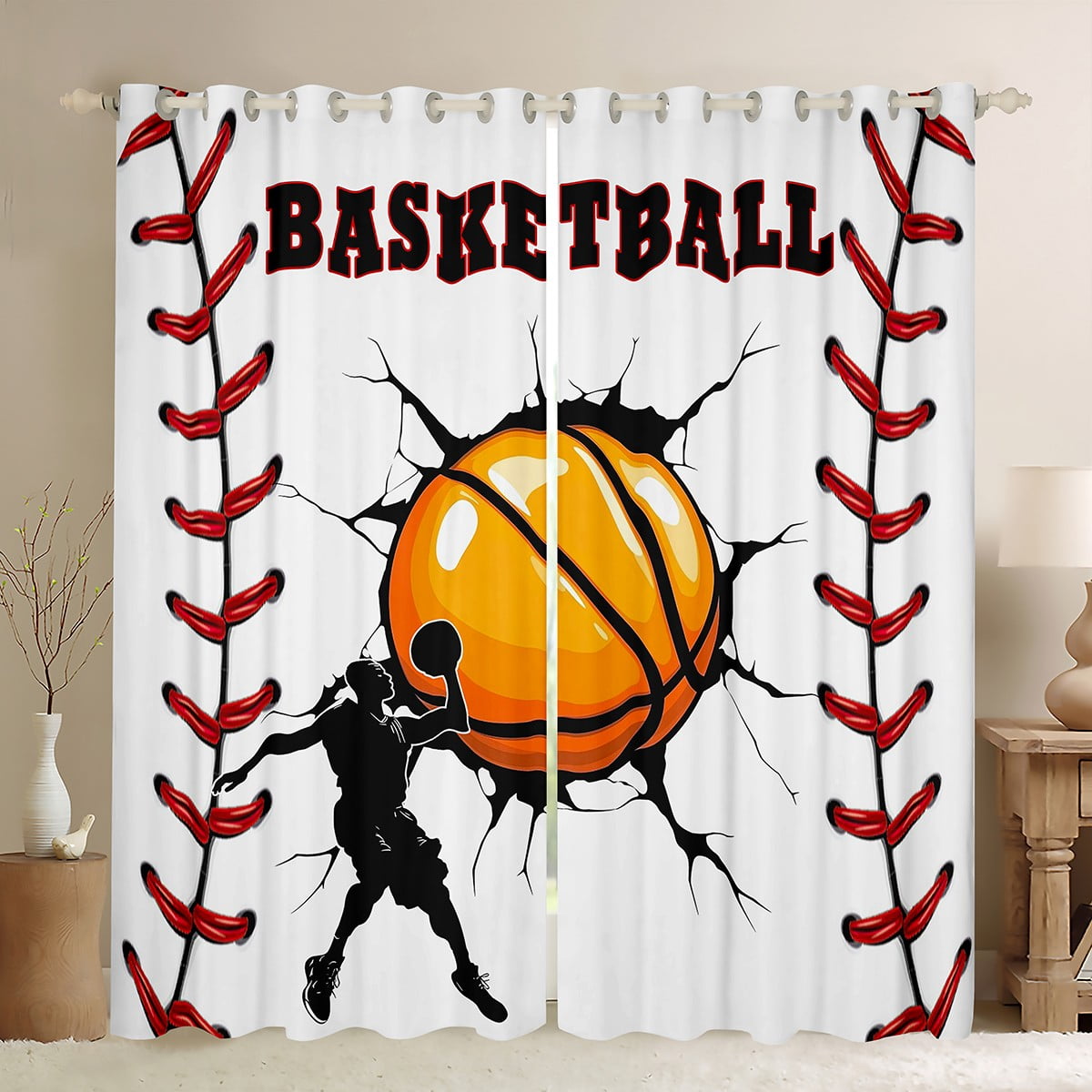 Click here for Erosebridal 3d Basketball Curtains And Drapes (42x... prices