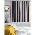 Black Blue Pink Striped Semi Sheer Curtains 72 Inch Length 2 Panels Set ...