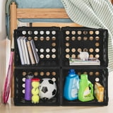 Sterilite Stackable Office Storage File Crate, Plastic, Black, Set of 6 ...