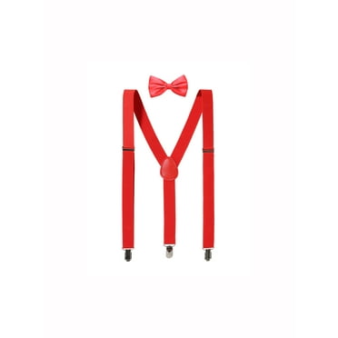 Purple Men's Suspenders and Bow tie Set Pre-tied Adjustable Bowtie and ...