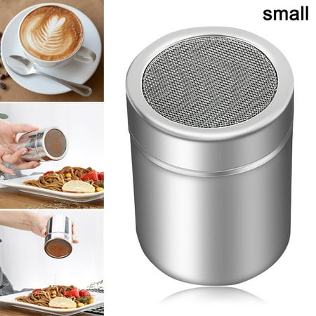 New Chocolate Shaker Lid Stainless Steel Icing Sugar Flour Cocoa Powder ...
