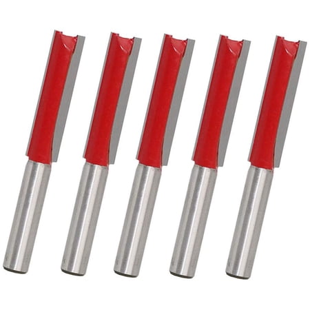 Two Flute Straight Router Bits, 5PCS 1/2" Worktop Router Cutter Bit ...