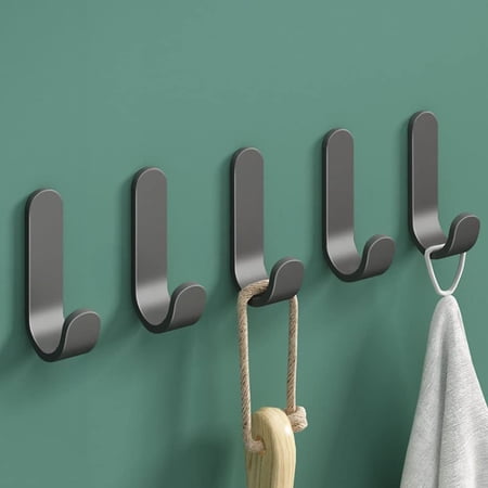 5 Pieces Adhesive Hook Stickers Wall Hook Bathroom Waterproof Towel ...