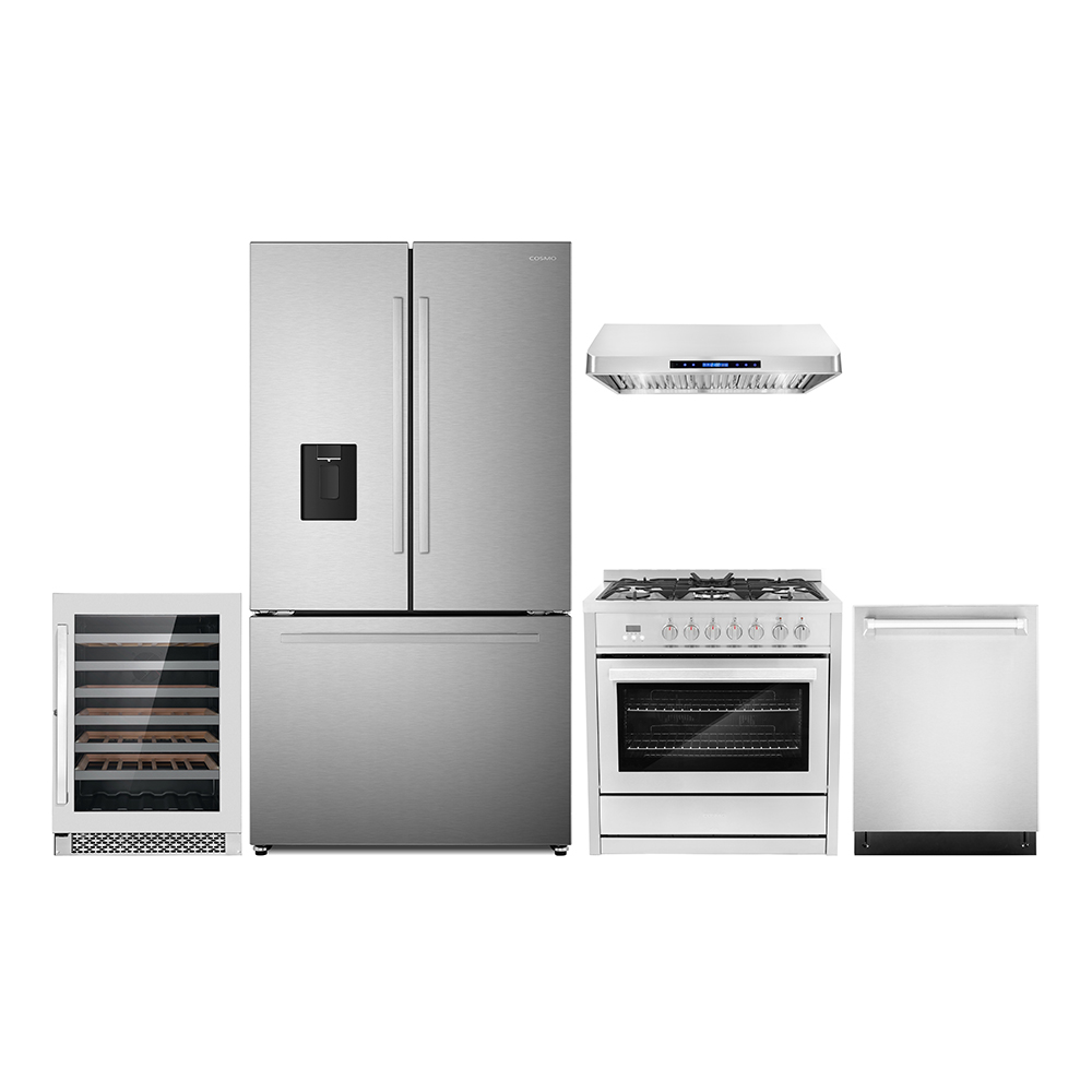 5 Piece Kitchen Package with 36" Freestanding Dual Fuel Range 36" Under ...