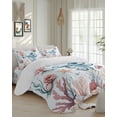 4 Piece Duvet Cover Set Full, Watercolor Oxygen Coral Shell Soft ...