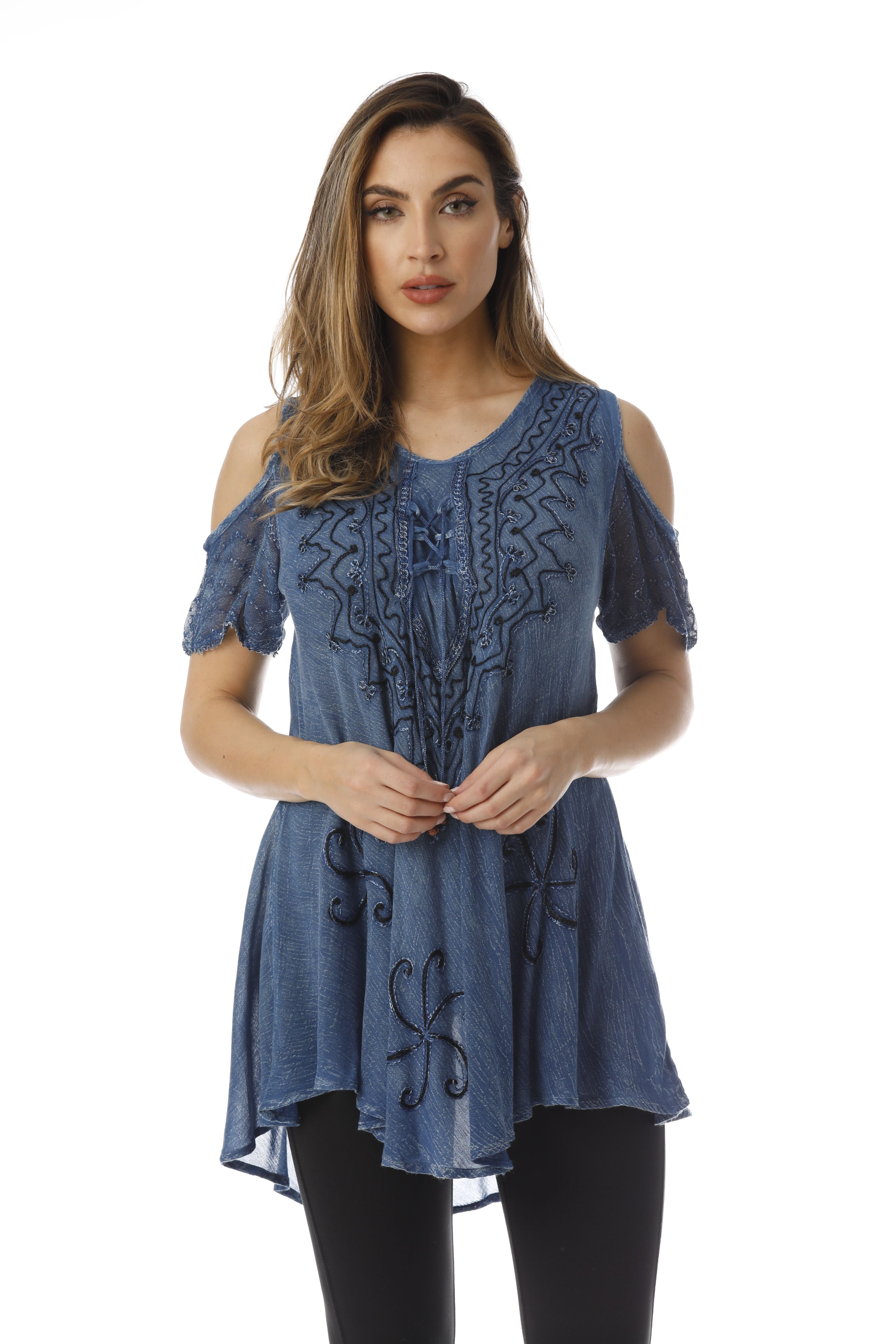 Riviera Sun Tops for Women (Medium Denim, Large) - Walmart.com