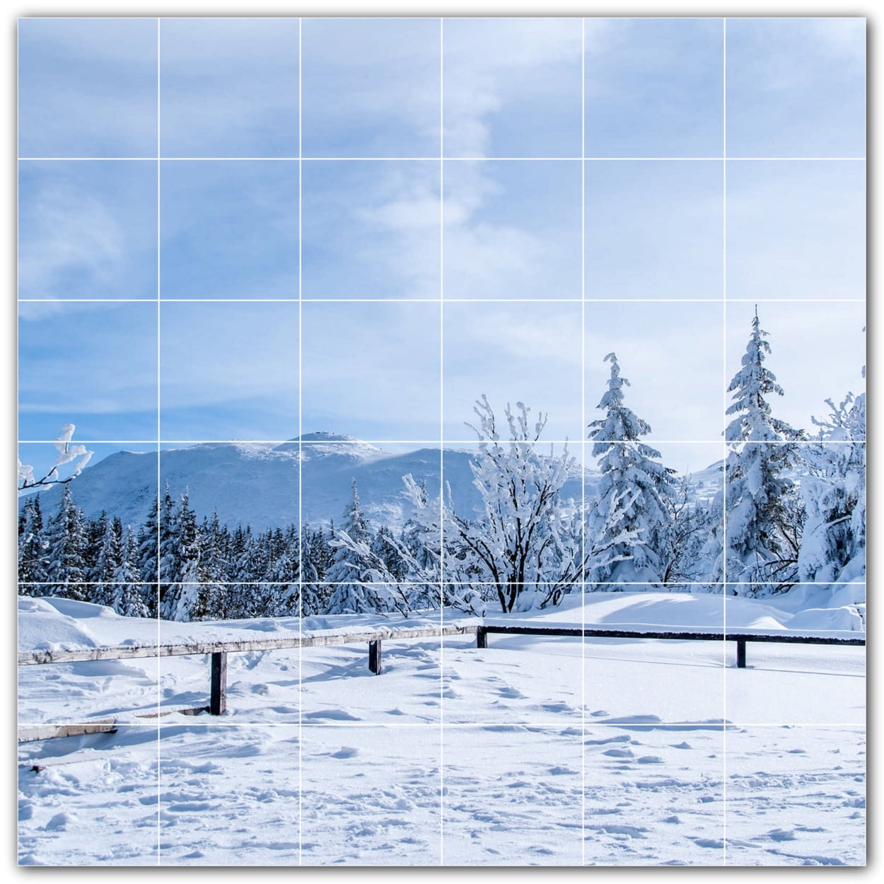 Picture-Tiles.com: Winter Ceramic Tile Wall Mural WAL501221-66XL. 72"W ...