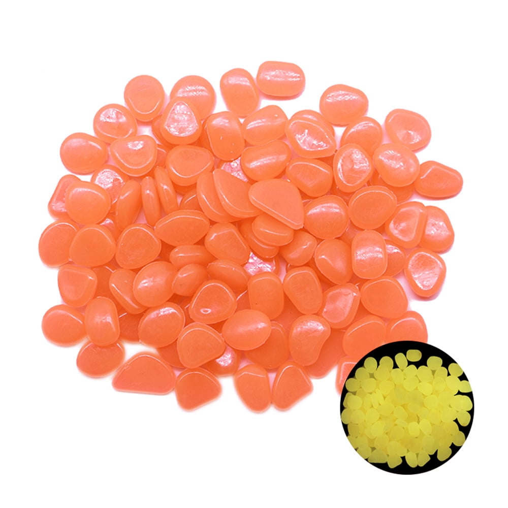 JTWEEN 100Pcs Glow In The Dark Pebbles, Resin Glow Stones Non-Toxic ...