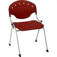 OFM Stack Stacking Chair No Arms in Silver and Burgundy - Walmart.com