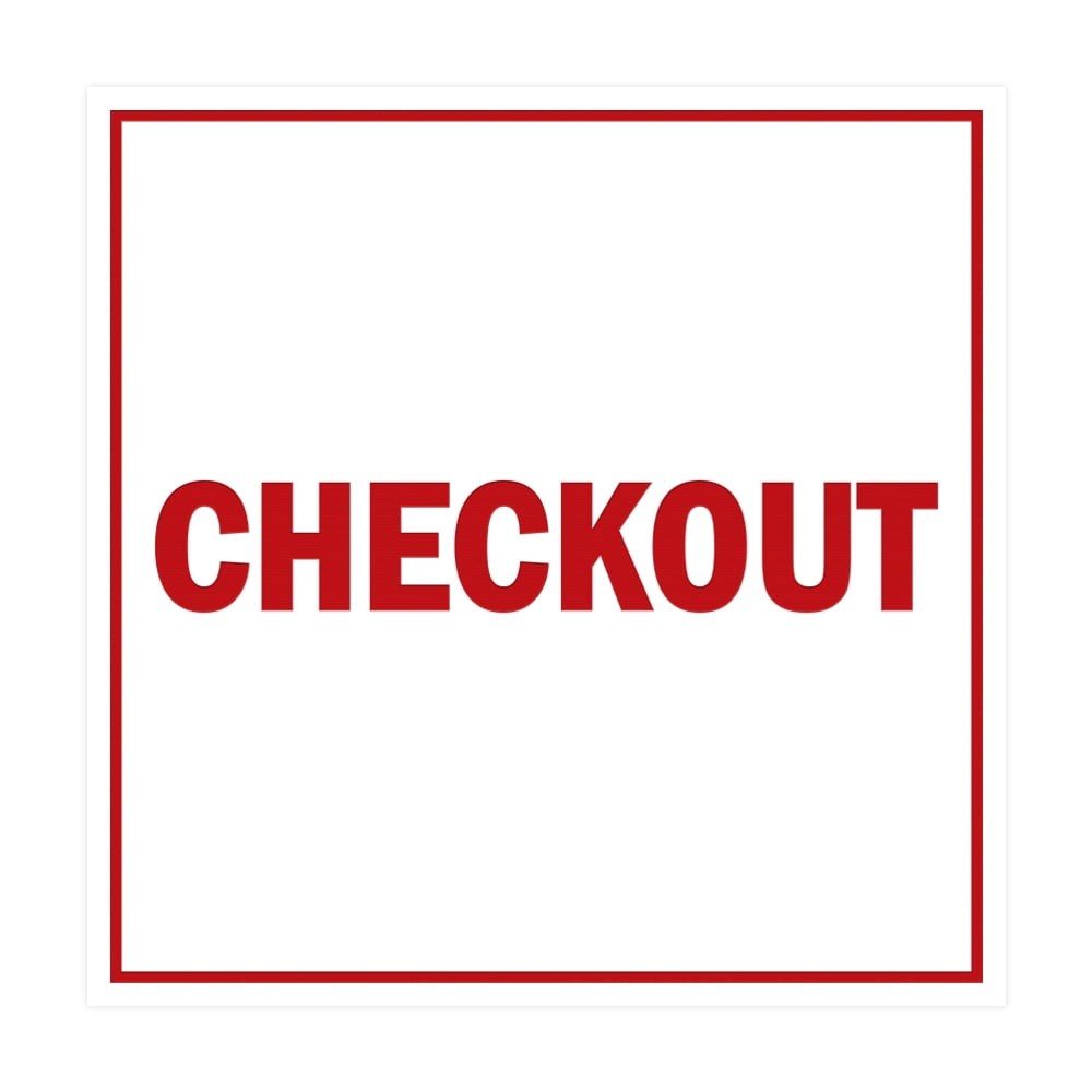 Square Checkout Sign (White/Red) - Small - Walmart.com