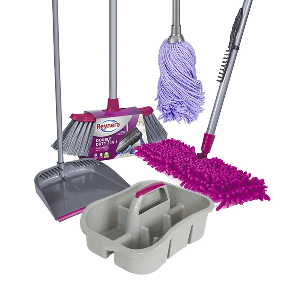 Kit Trapeador Escobas Reynera Mopa Sacudidor De Pisos En Seco Doble ...