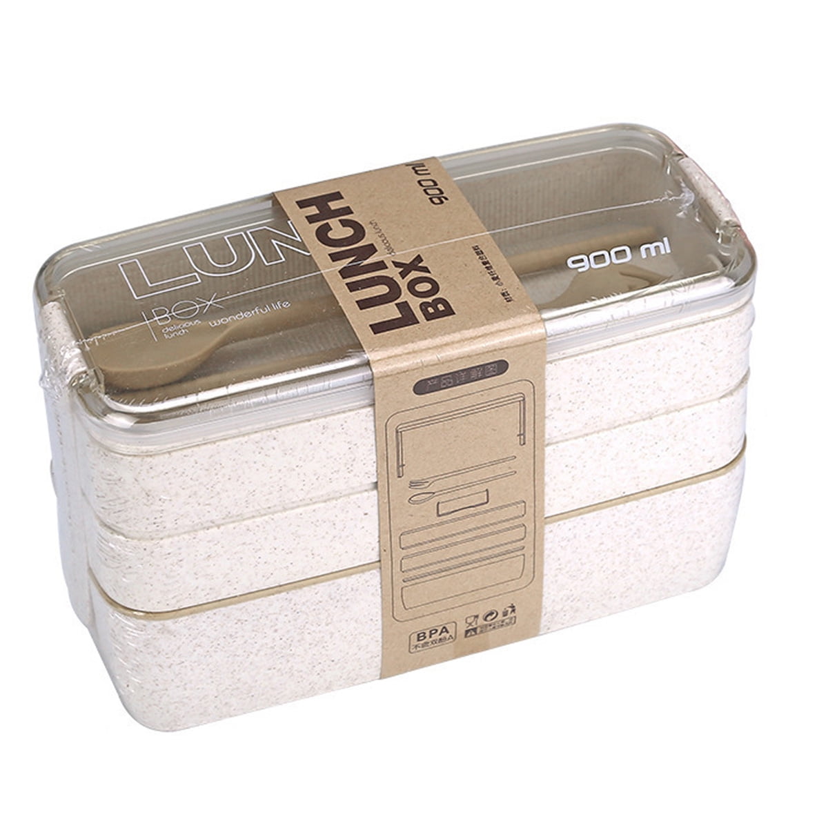 Kit de lonchera bento apilable, contenedores para almuerzo de paja de ...