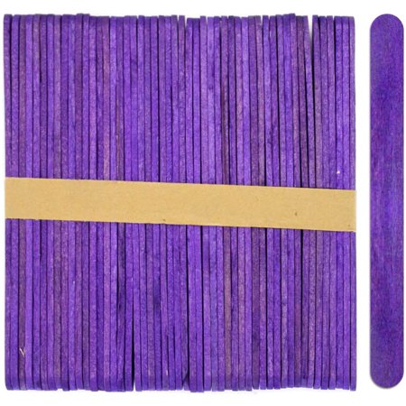 50 Sticks, Standard Wood Craft Popsicle Sticks 4.5 Inch (Purple ...