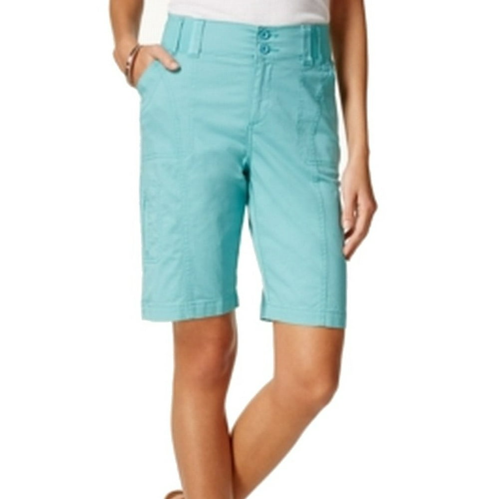 Lee Lee New Blue Womens Size 16 Relaxed Fit Elastic Waist Bermuda
