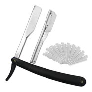 Brown Stainless Steel Professional Barber Straight Edge Razor with 15 ...