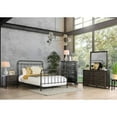 Furniture of America Hastin Metal Panel Bed, California King, Dark ...