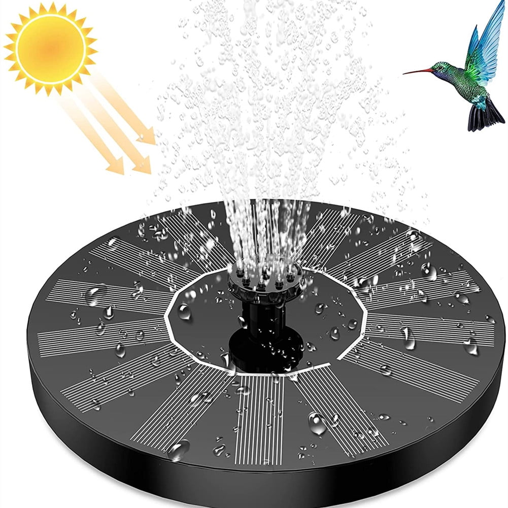Mini Solar Fountain with 5 Spray Nozzles, 1W Floating Solar Water Pump ...