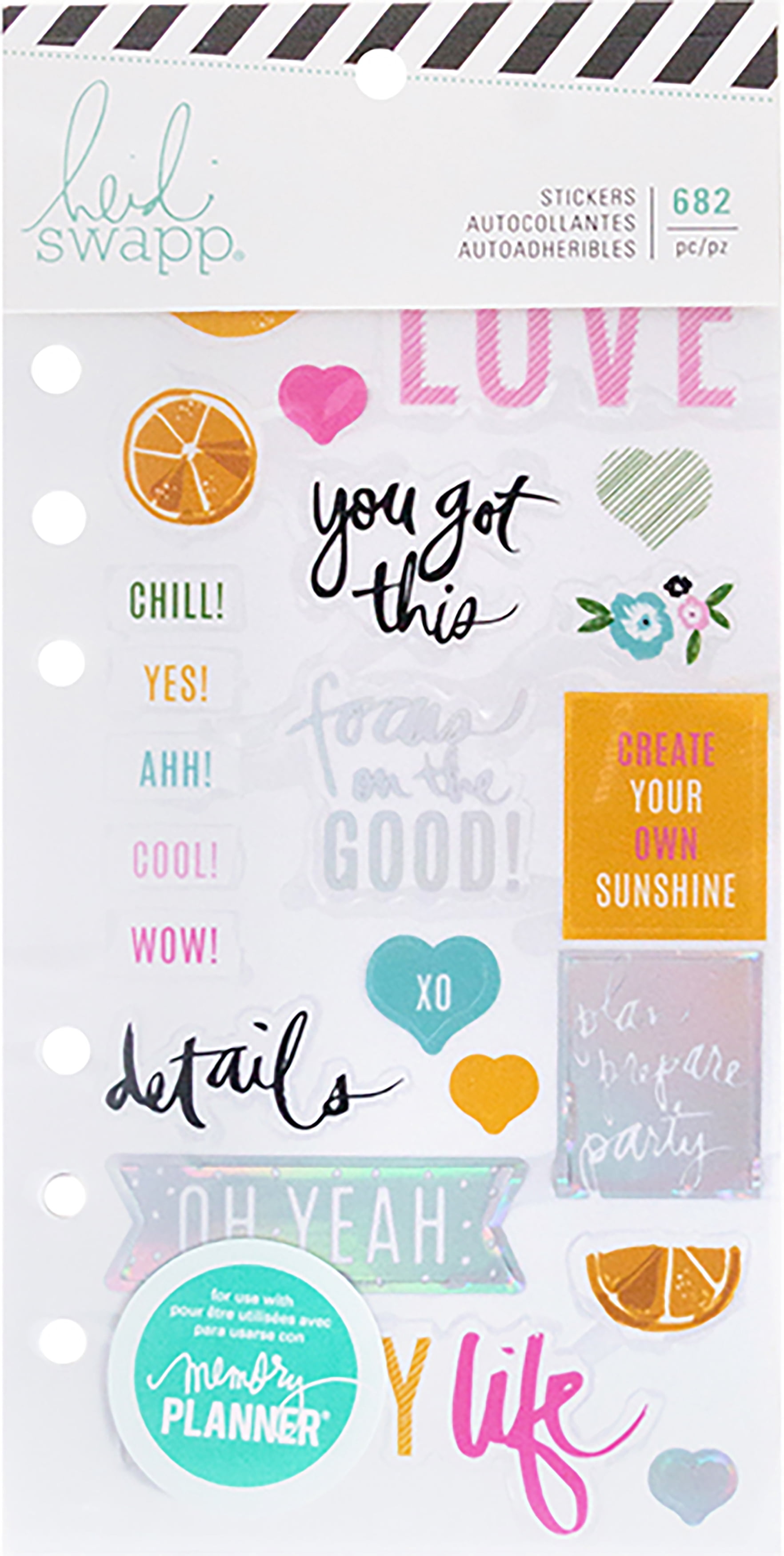 Heidi Swapp Memory Planner Clear Stickers Fresh Start, Playful ...
