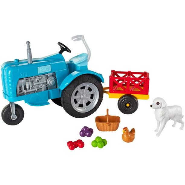 Barbie Sweet Orchard Farm Toy Tractor and Wagon Playset with 2 Animals ...