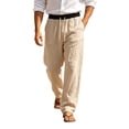 Blmnix Palazzo Pants for Men Low Rise Linen Pants Baggy Beach Pants ...
