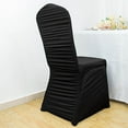 BalsaCircle Black Fitted Spandex Stretchable Banquet Chair Cover Ruched ...