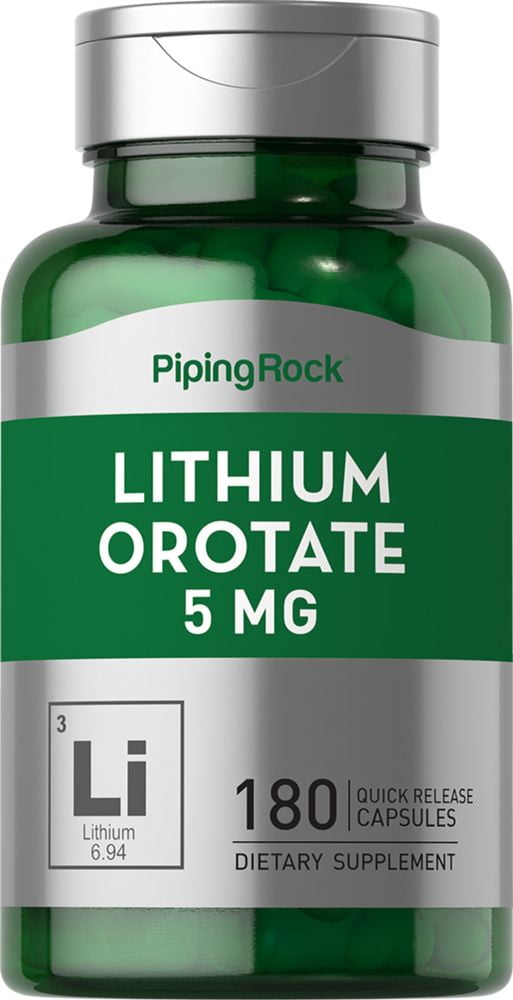 Lithium Orotate 5 mg | 180 Capsules | by Piping Rock - Walmart.com