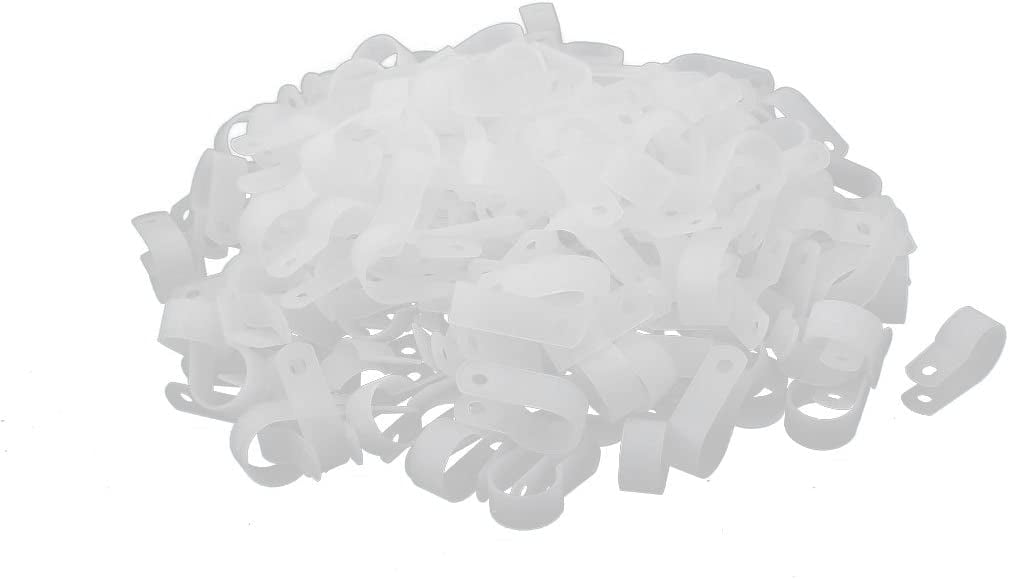 200Pcs Nylon Track Lighting R Type 5/8" 16mm Cable Cord Wire Clamp Clip ...