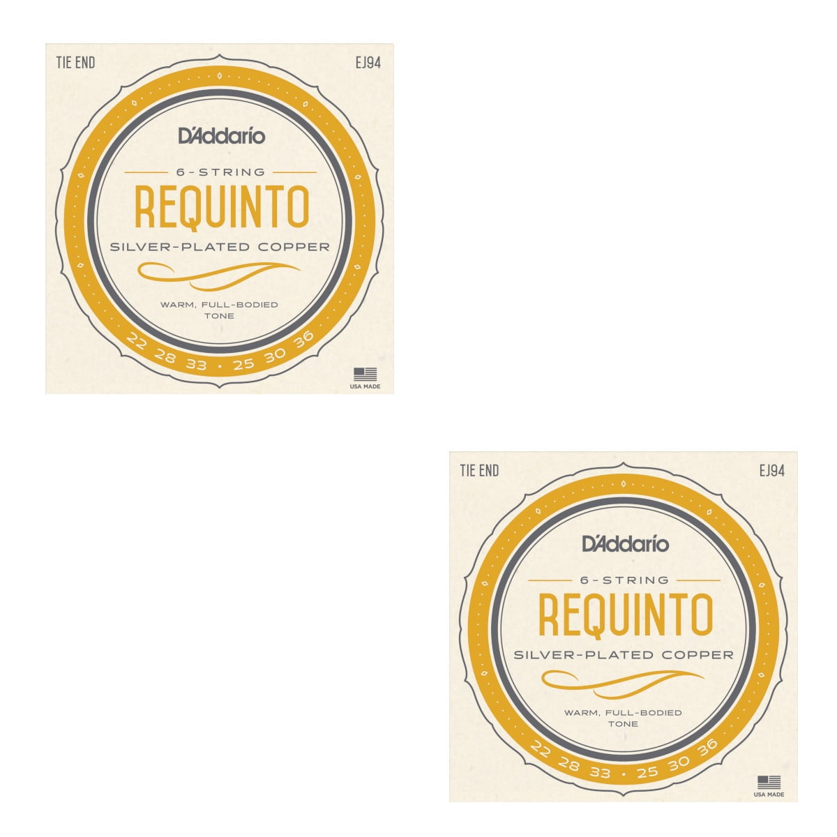 Requinto Cuerdas de D'ddario String Set - 2 Sets - Juego de 6 Cuerdas ...