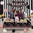Black Rose Gold Plastic Tablecloth (Pack of 4), 86 x 51 inches Party ...