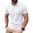 Antinious Men Solid Patchwork Button Collar Short Sleeve Trendy ...