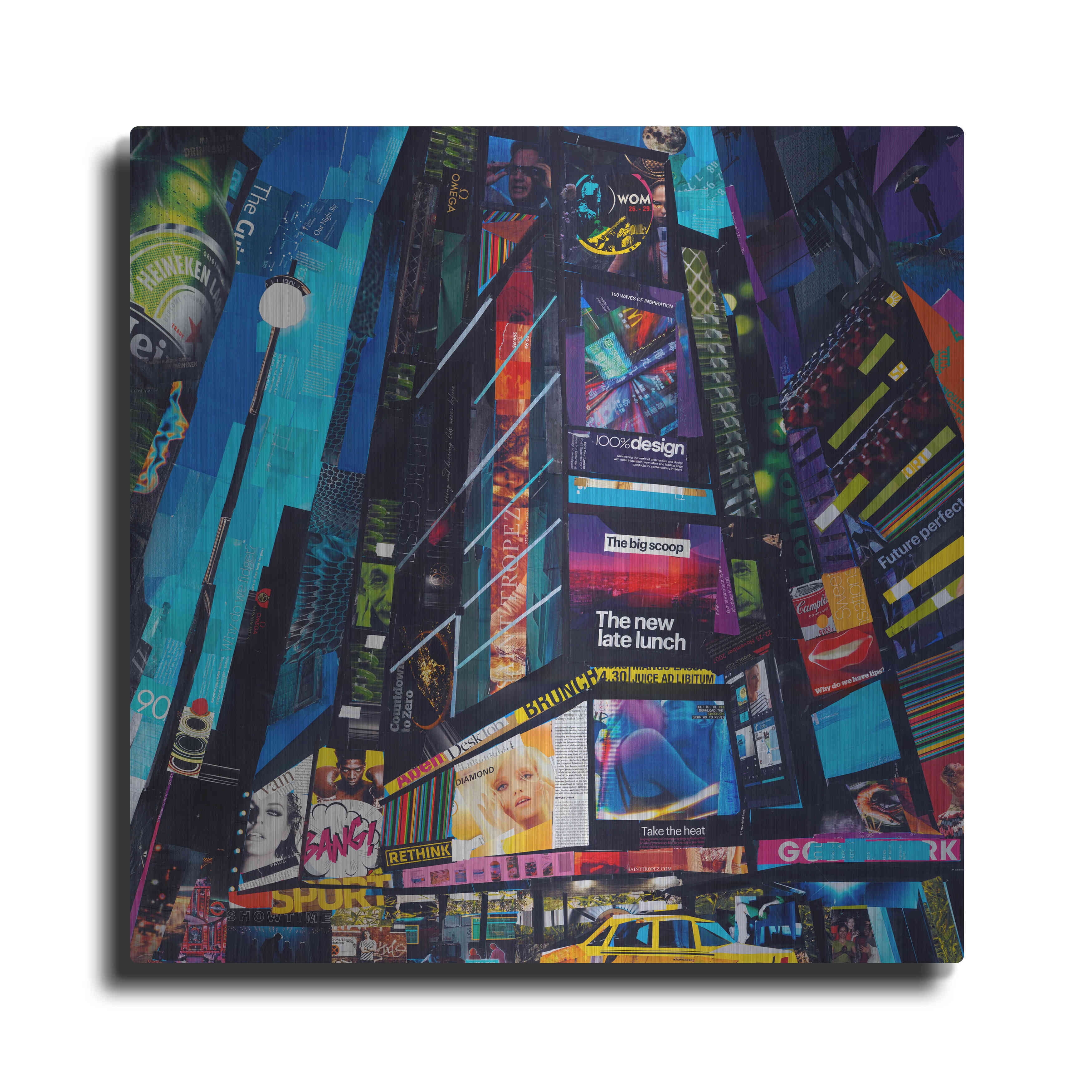 Luxe Metal Art 'City Night' by Grey, Metal Wall Art, 36"x36" - Walmart.com