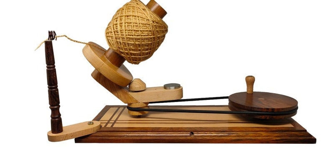 Wooden 14.5 Cm Dia Big Wheel Hand Operated Rapid Yarn Ball Winder ...