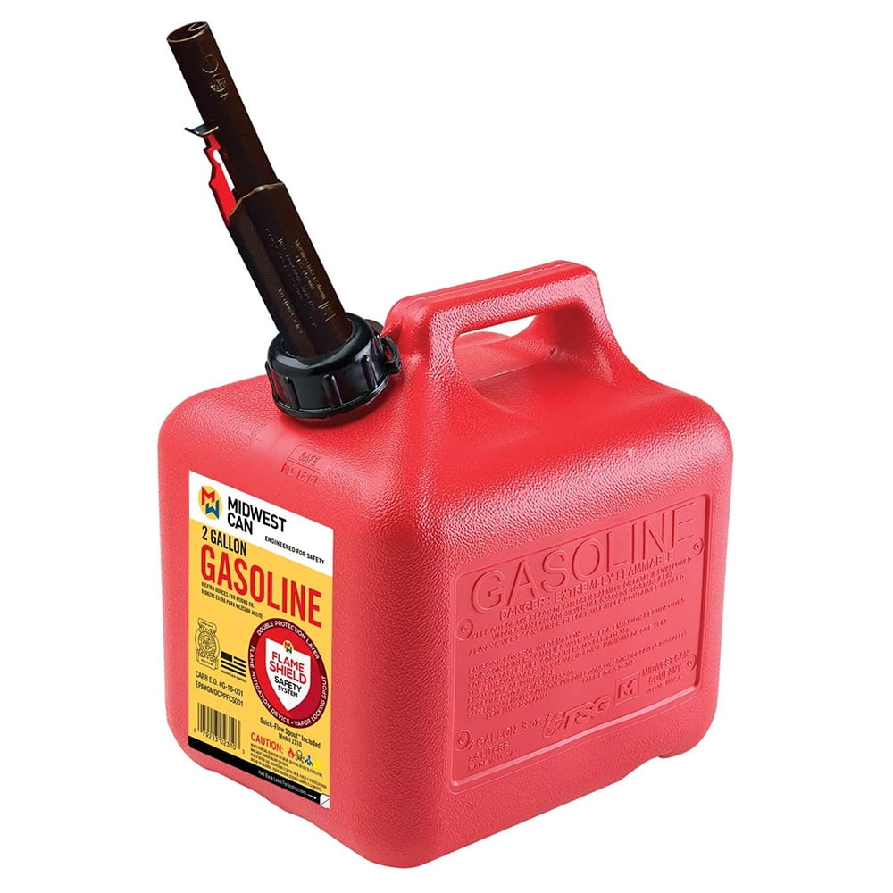 Midwest Can Company 2310 2 Gallon Gas Can Fuel Container Jugs w/ Spout ...