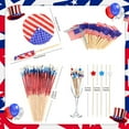 220PCS 4th of July Cocktail Picks USA Flag Drink Umbrellas Fruit Sticks ...