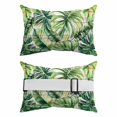 2PCS Outdoor Pillow for Chaise Lounge Chair Watercolor Monstera Leaves ...