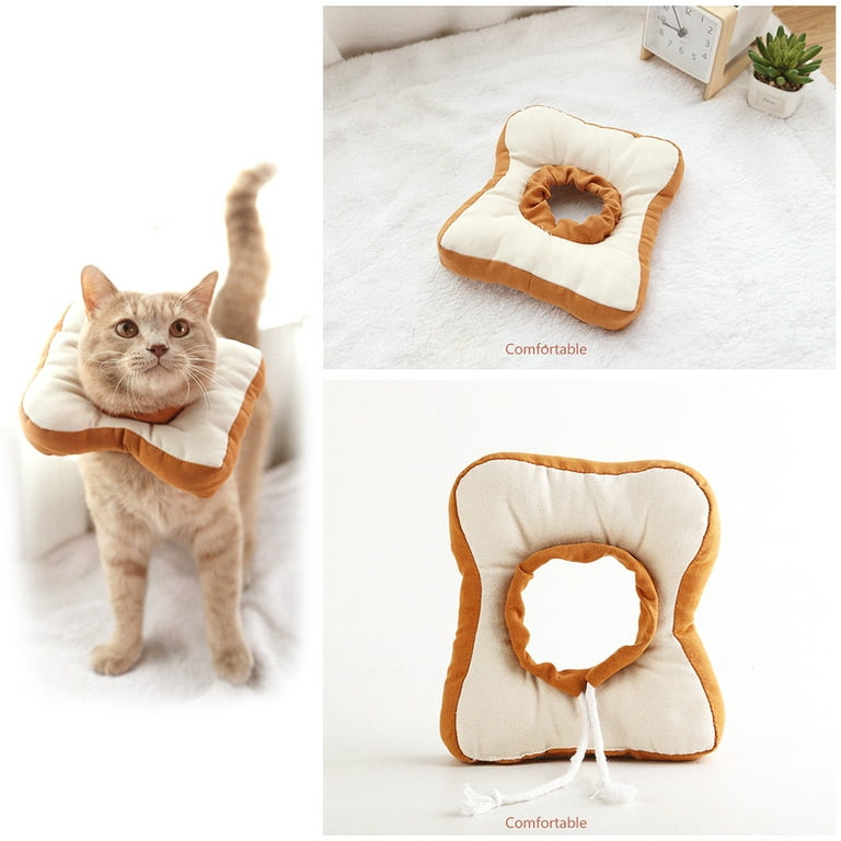 Adjustable Soft Edge Cat E-Collar Cute Toast Neck Cone