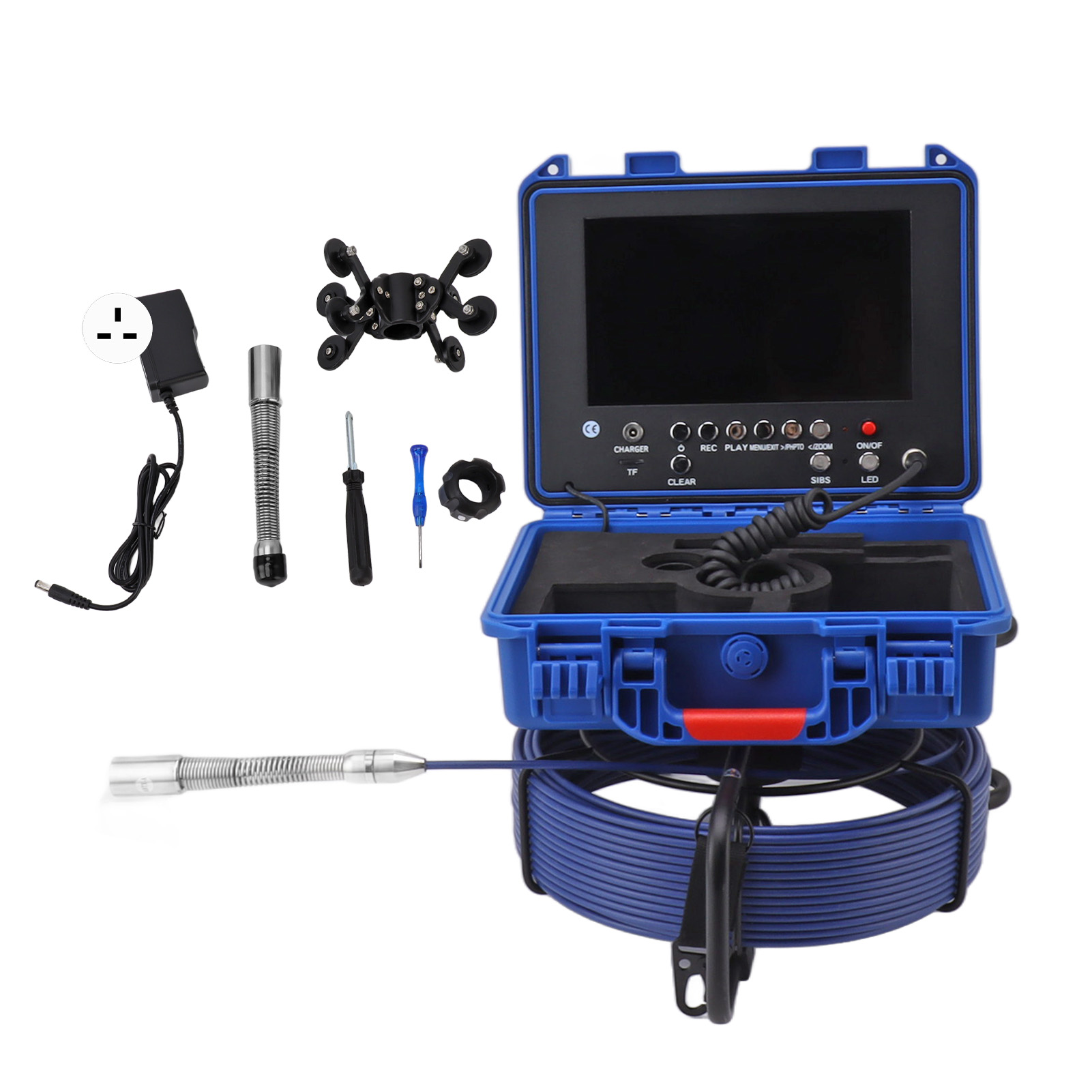 Sewer Pipe Endoscope with Meter Counter 23MM 1080P Inspection Camera ...