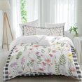 4 Piece Duvet Cover Set Queen, Spring Pink Purple Flowers Soft ...