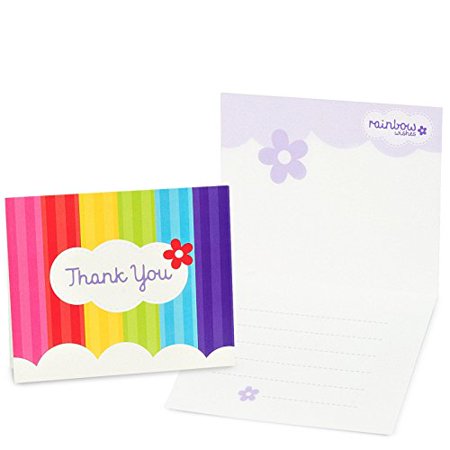 Birthday Express Rainbow Wishes Party Supplies - Thank-You Notes (8 ...