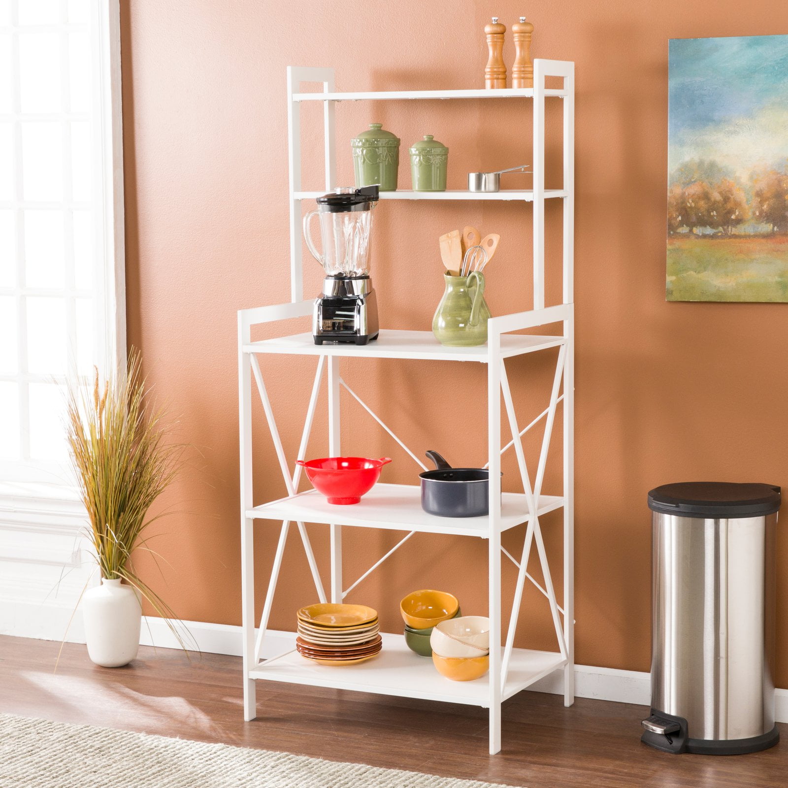 Pomaria Mixed Material Bakers Rack - Modern Farmhouse Style - Walmart.com