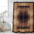 Abstract Art Shower Curtain, Brown and Black Mottled Texture Geometric ...