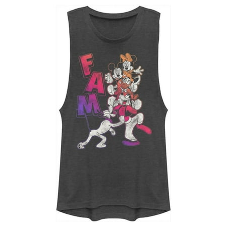 Disney Mickey Mouse Fam Gradient Portrait Juniors Muscle, Charcoal ...