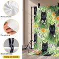 Black Cat Backdrop for Photography, Orange Purple Yellow Pink Flower ...