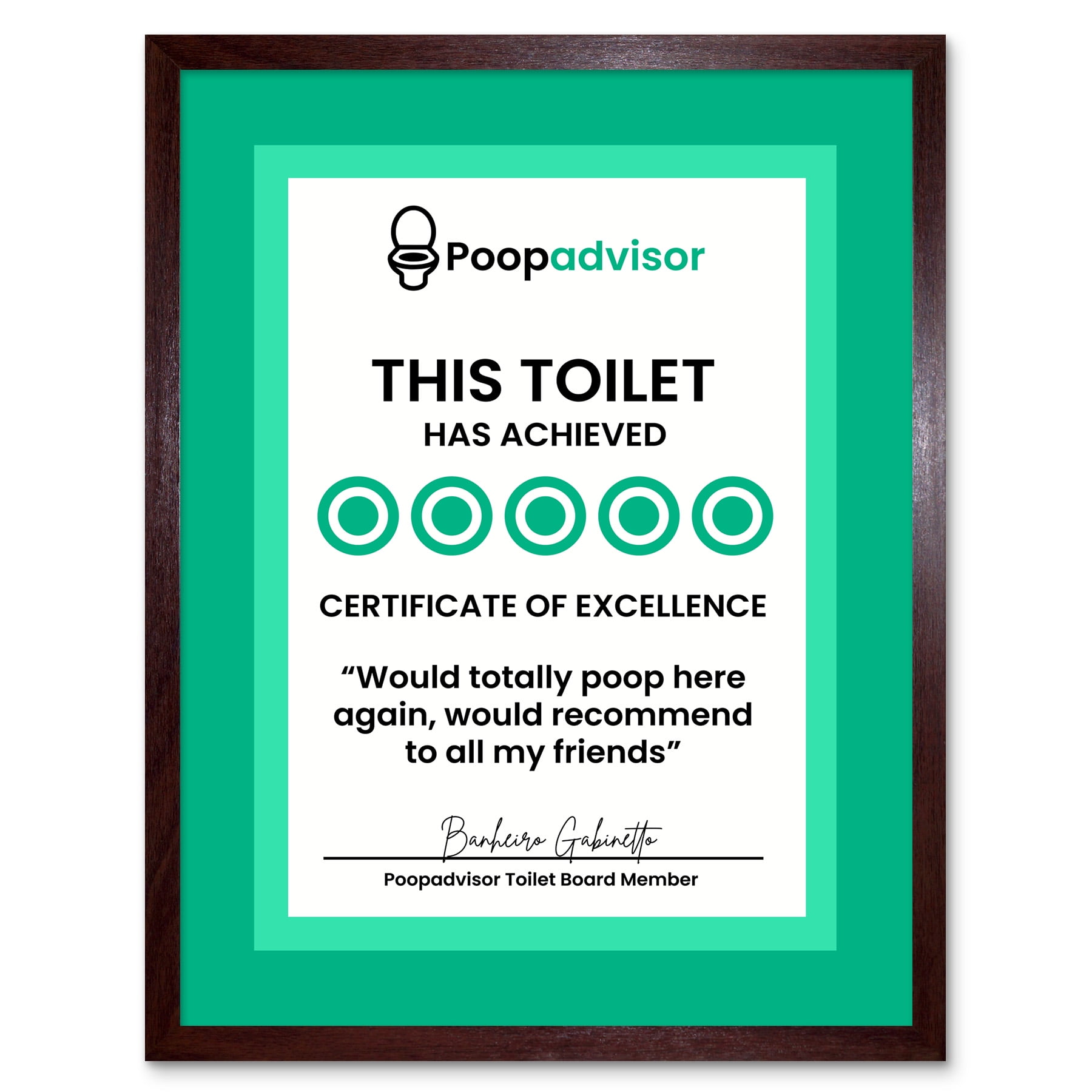 Funny Bathroom Wall Art Five Stars Poop Advisor Toilet Sign Bathroom ...